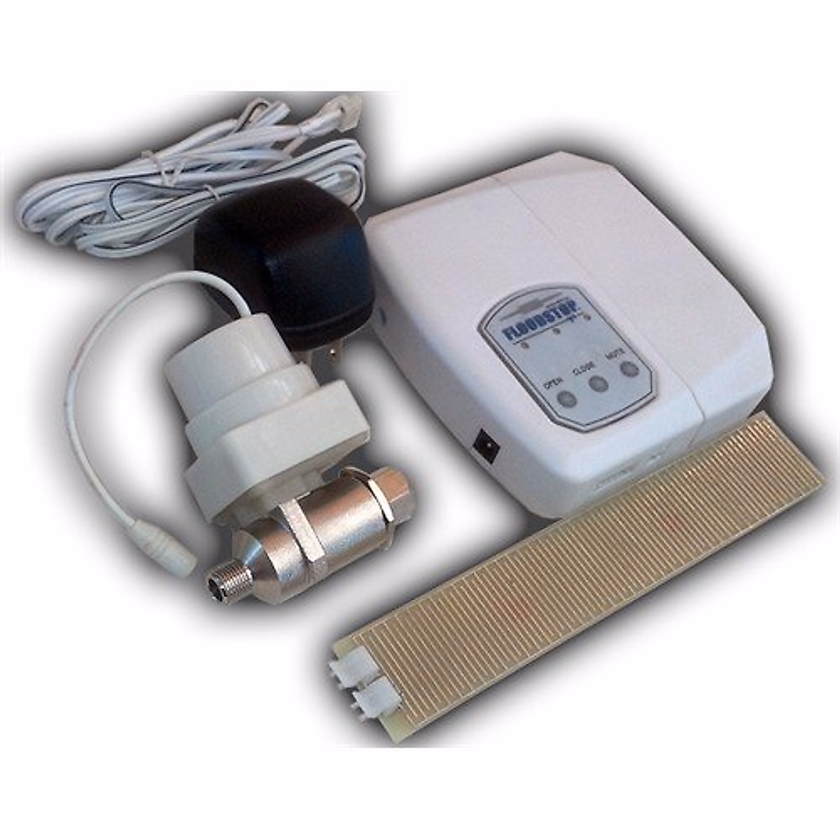 FloodStop Ice Maker Leak Detector Kit with Automatic Water Shut-Off and Visual/Audible Alarms, 1/4" Compression