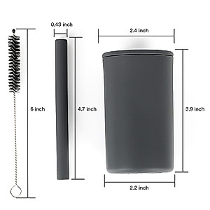 TOPGOMES Toddler Straw Cup, Food Grade Silicone Training Cup for Baby, Come with Straw Brush, BPA Free, 7 oz (Sage)