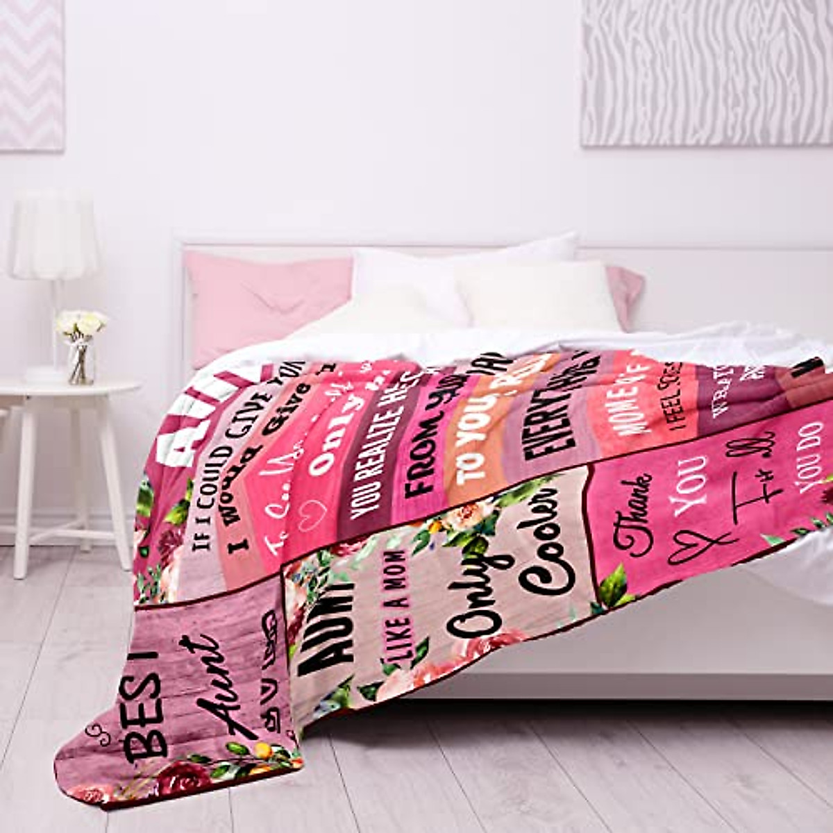 Pozevan Aunt Gift, Mother's Day Blanket Gifts for Aunt, Aunt Gifts from Niece Nephew, Best Aunt Ever Gifts, Birthday Gifts for Aunt, Funny Aunt Gifts, Meaningful Gift for Aunt - Blanket 60" X 50"