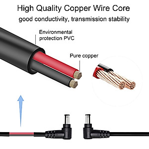 5.5mm x 2.1mm DC Power Extension Cable YACSEJAO 12V DC Right Angle Coiled Power Adapter Extension Cord for CCTV Security Camera,IP Network Camera,DVRs and More Devices