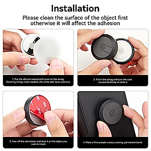 New IPX8 Waterproof AirTag Holder/Case with 3M Adhesive Sticker [4 Pack] Holder Case Compatible with Apple Airtag Air Tags Adhesive Stick Cover for Luggage Bike Laptop Remote Drone Camera Hidden