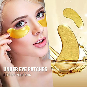 Xhoon 24K Gold Under Eye Patches - 40 PCS Under Eye Mask Amino Acid & Collagen, Under Eye Mask for Face Care, Eye Masks for Dark Circles and Puffiness, Under Eye Masks for Beauty & Personal Care