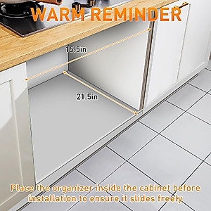 Tksrn Pull Out Cabinet Organizer, Heavy Duty Slide Out Pantry Shelves, Sliding Drawer Storage For Bathroom, Kitchen, Home, 15" W x 21" D, Chrome Finish（NEED 16" W and 22" D Cabinet）