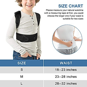 Posture Corrector for Kids, Upper Back Brace Adjustable Back Straighter with Shoulder Pads for Teenagers to Provide Spinal Support, Improve Posture and Prevent Slouching (M)