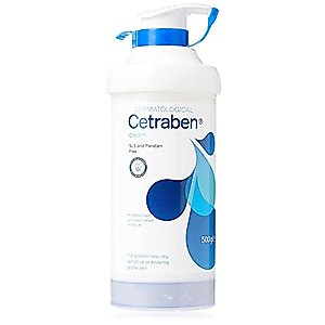 Cetraben Emollient Cream 500g - Moisturizing for Dry Skin, Eczema Relief, Whole Body, Adult Use, 17.6 Ounce