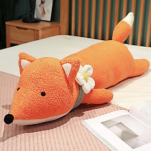 Fox Plush Toy, 26" Real Cute Stuffed Plushie Pillow Doll, Soft Fluffy Red Foxy Hugging Cushion Decor, Present for Kids and Adults