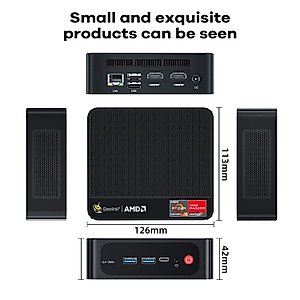 Beelink AMD Ryzen5 5560U Processor (up to 4.0GHz) 6C/12T, SER5 Mini PC with 16GB DDR4 + 500GB NVMe SSD, Mini Computer with 4K@60Hz Triple Display, WiFi6, BT 5.2 Mini Desktop Computer for Daily Office
