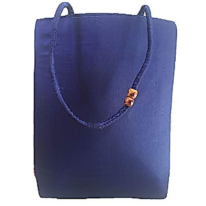 Woman's handmade Tote Shoulder bag, Handbag, Purse (Large, Navy Blue)