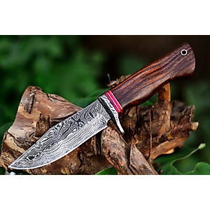 SHARD Hunting knife, Handmade Damascus Hunting Knife, Damascus Steel Hunting Knife with Sheath,Fixed blade Knife for Men,Full Tang Knife,Camping Knife, Skinning Knife,Survival Knife