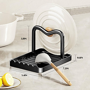 Ysks'hf spoon holder and pot lid holder，stainless steel，Kitchen Utensil Rest, scraper holder & pot holder，Spoon Holder for Stove Top - Kitchen Utensil Holder for Ladles & Tongs