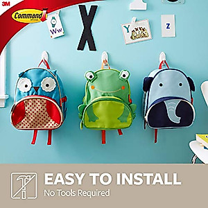 Command White Terrace Hooks, 2 Hooks with 4 Command strips, Holds up to 3 lb, Damage Free Hanging Wall Hooks with Adhesive Strips, No Tools Wall Hooks for Hanging Decorations in Living Spaces