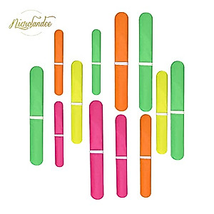 NICROLANDEE Blacklight Party Decorations - 12 PCS Fluorescent Neon Tissue Paper Pom Poms for Birthday, Wedding, Baby Shower, Glow-in-The-Dark Party, Neon Party, Prom Dance Party Photography