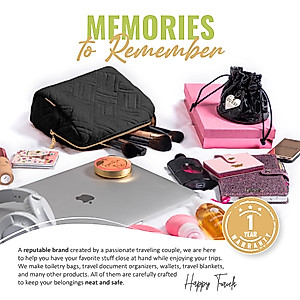 BOACAY Large Makeup Bag, Travel Cosmetic Pouch for Women, Girls & Kids, Zipper Toiletry Organizer for Purse, Kit Case for Accessories, Brushes