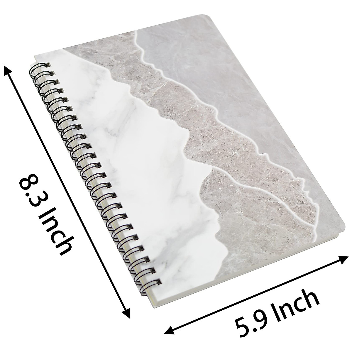 Yansanido Spiral Notebook, 8 Pcs A5 Marble Design Thick Hardcover 7mm College Ruled 80 Sheets -160 Pages Journals for Study and Notes (8 Style A5)