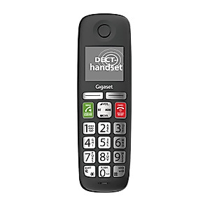 Gigaset E295H - Additional Handset for Cordless Big Button Phone - Made in Germany - Big 2" Display high Contrast - Extra Large Keys, Easy Usability - Caller-Block - 100 Contacts Phonebook, Black