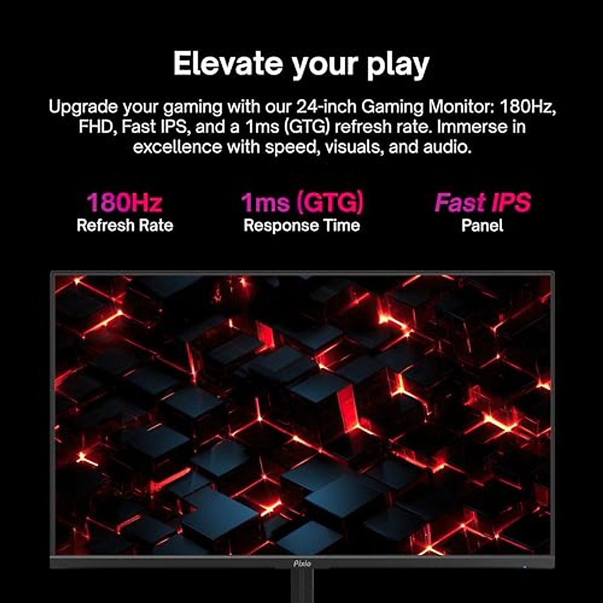 Pixio PX248 Prime V2 24 inch 180Hz Refresh Rate FHD 1080p Resolution IPS Panel 1ms GTG Response Time Adaptive Sync LCD Gaming Monitor