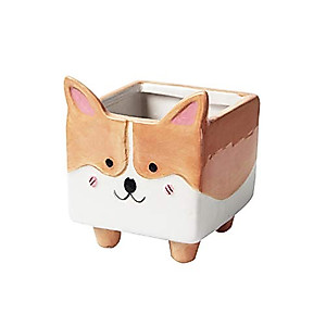 1pc outdoor planter dog flower planter containers porcelain flower planter ceramic cactus plant pots cartoon pots mini vases for flowers Ceramic Pot for Succulent pet decorations