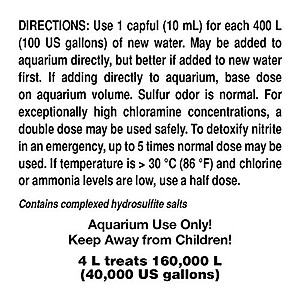 Seachem Prime Fresh and Saltwater Conditioner - Chemical Remover and Detoxifier 1 gal