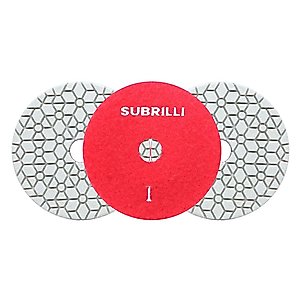 SUBRILLI 3 Step Diamond Polishing Pads 3-Pcs Step 1 Abrasive Disc for Granite Quartz Marble Concrete Terrazzo