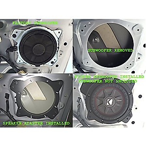 Subwoofer Speaker Adapter Spacer Rings - Fits 2008-2013 Toyota Highlander (with JBL) - for Kicker 8" Subwoofer