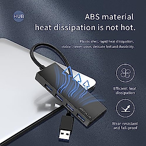 ANYPLUS USB 3.0 Hub, 4 Port USB Hub Splitter,Portable USB Adapter Mini Multiport Expander for Desktop, Laptop, Xbox, Flash Drive, HDD, Console, Printer, PC, Keyboards, HP, Dell