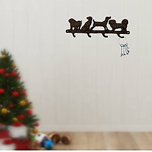 Comfy Hour Antique and Vintage Animal Collection Cast Iron Dogs Four Key Coat Hooks Clothes Rack Wall Hanger, Wildlife Collection