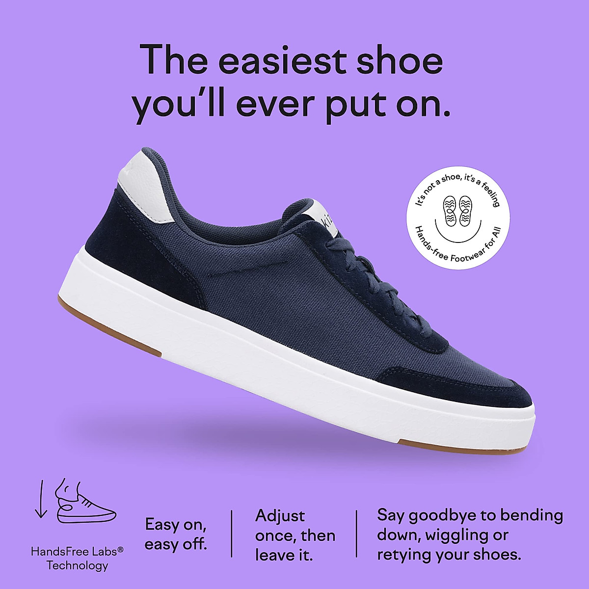 Kizik Prague Hands Free Mens or Womens Sneakers, Casual Slip On Shoes Women and Men Love, Comfortable for Walking, Work, and More, Women's and Men's Fashion for Any Occasion - Dusk Blue, M10 / W11.5