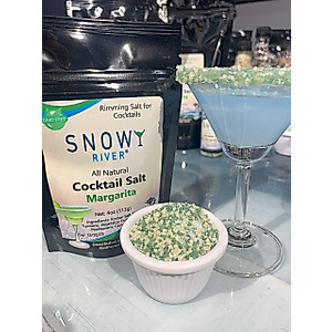 Snowy River Margarita Sugared Salt Blend - Naturally Colored Margarita Salt with Sugar hints, Margarita Rimmer, Beverage Rimmer, Cocktail Rimming Salt, Decorative Salt, Kosher (8oz Bag)