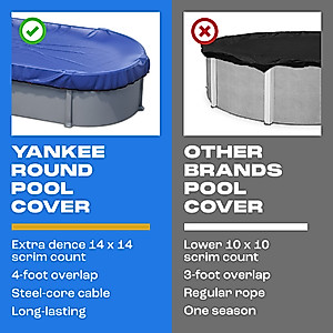 Pool Cover for Oval Pool | 16 x 32-ft |Extra Thick & Durable Above-Ground Pool Cover | Sapphire Series of Premium Cold- and UV-Resistant | Above-Ground Pool Protection | by Yankee