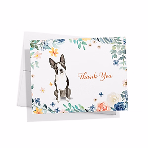 Twigs Paper Thank You Cards Dogs Design - 12 Assorted Dogs Thank You Cards with Envelopes - Made in USA Greeting Card - Eco Friendly Blank Cards and Envelopes - 5.5 x 4.25 Size Appreciation Cards