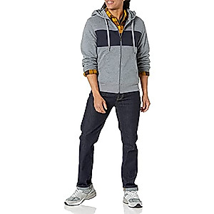 Amazon Essentials Men's Full-Zip Fleece Hoodie (Available in Big & Tall), Black Grey Heather, Medium