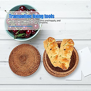 EXCEART Small Round Basket Round gift baskets empty Wicker Basket with Lid Fruit Basket Bowls Rattan Woven Storage Baskets Desktop Organizer for Home small basket Office waste basket Snacks Arranger