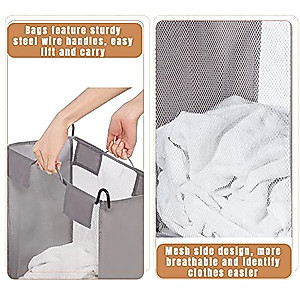 STORAGE MANIAC 3-Section Laundry Sorter with Foldable Ironing Board, Heavy-Duty Rolling Laundry Cart with and Removable Bags, Triple Laundry Hamper with Wheels, Dark Grey