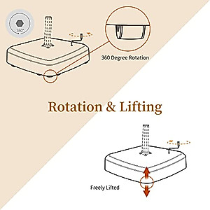 PURPLE LEAF Offset Patio Umbrella Base with Wheels, Sand/Water Filled Square, 35.4" X 35.4" X 7.9"