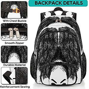African American Afro Backpacks Large Capacity School Bookbag Laptop Daypack Fits Students AdultTeens Girls Boys