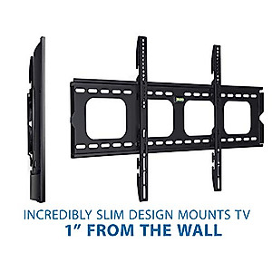 Mount-It! Low-Profile Large TV Mount | Flush TV Wall Mount | Ultra-Slim Fixed TV Mount for 42-70 in. Screen TVs | VESA Compatibility up to 800x400 | 220 lbs Capacity
