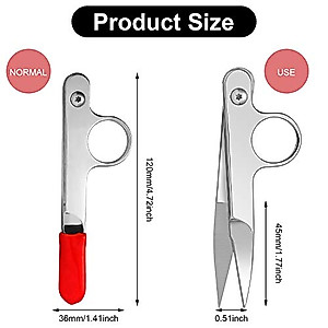 2 Pieces Sewing Scissors Thread Snippers Mini Trimming Nippers Small Embroidery Shears with Protective Rubber Sleeve for Various Materials Fishing Line DIY Sewing Tailoring Dressmaking Crafting