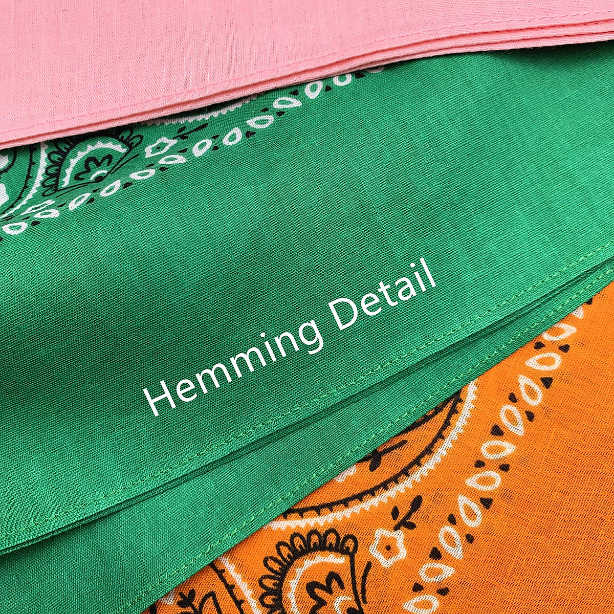 Vamqor 12pcs Bandana for women and men 100% Cotton Custom Fashion Paisley Design Multifunctional Outdoor Square Handkerchief（White）