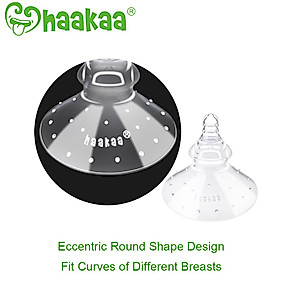haakaa Nipple Shield Breastfeeding with Carry Case Using for Protects Sore Cracked Nipples Flat Inverted and Latch On Difficulties to Help Mums Continue Breastfeeding,1 pc (Round Shape)
