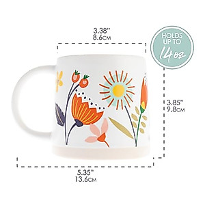 Karma, 14 oz Shelly Mug - Cute Coffee and Tea Mug - Ceramic Coffee Mugs for Women and Men, Hello Sunshine