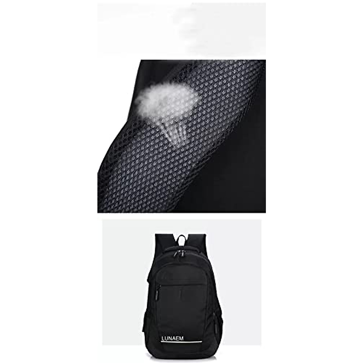 LUNAEM Travel Laptop Backpack for School Computer Bookbag for Men Women College Students Fits 15.6 Inch Laptop (White 1)