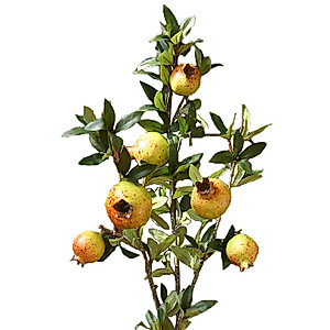 æ— 3 Pack Artificial Pomegranate Branches, 31.5 Inch Faux Rosehip Berries Flower Stem Simulation Long Stem Fruit Bouquet for Garden Home Restaurant Patio Shop Window Decor