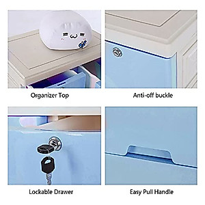 YIYIBYUS DENESTUS Plastic Cabinet 6 Drawers Storage Dresser,Small Closet Drawers Organizer Unit for Clothes,Toys,Bedroom,Playroom,US Stock (Blue)