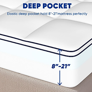 Dual Layer 4 Inch Memory Foam Mattress Topper Full Size 3 Inch Gel Memory Foam Plus 1 Inch Cooling Pillow Top Cover for Higher Support Relief Back Pain Soft and Breathable with 8-21 Inch Deep Pocket