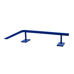 Teak Tuning Fingerboard Rail with Pole Jam Entrance, 12.5" - Custom Designed Solid Steel Construction, Matte Powder Coated Finish in Cobalt Blue - Superior Non-Slip Foam Feet