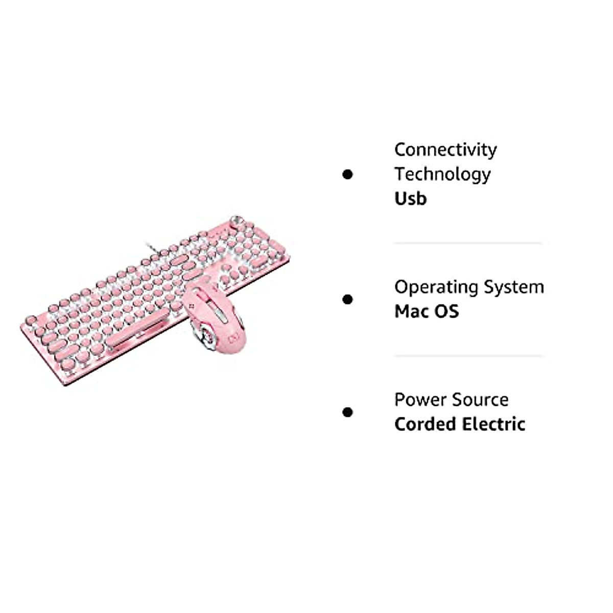 Basaltech Mechanical Gaming Keyboard and Mouse Combo, Retro Steampunk ...