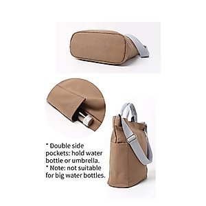 Jeelow Canvas Market Tote HandBag Crossbody Shoulder Bag Purse For Men & Women With Zipper (Brown Tote)