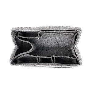SORTE. Lightweight Felt Purse Insert Organizer With Credit Card Slots For Handbag & Tote Bag… (Grey)
