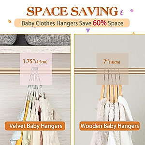 11 Inch Baby Velvet Hangers,16 Pack Velvet Kids Hangers,Non Slip Toddler Infant Hangers,Baby Clothes Hangers for Closet (Ivory)