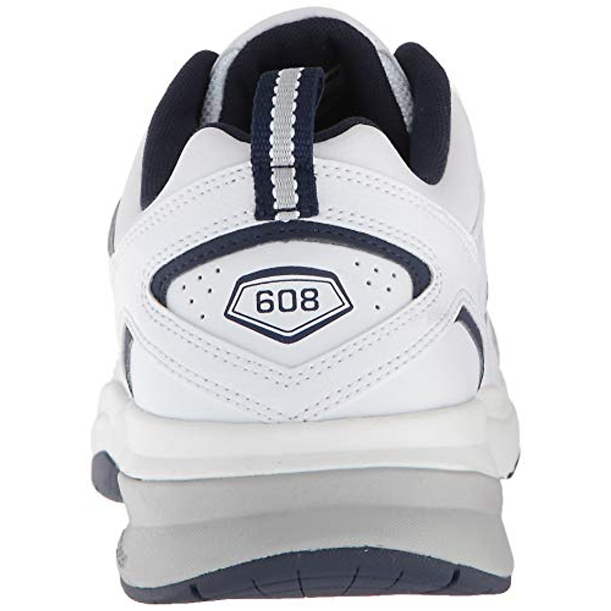 New Balance Men's 608 V5 Casual Comfort Cross Trainer, White/Navy, 10.5